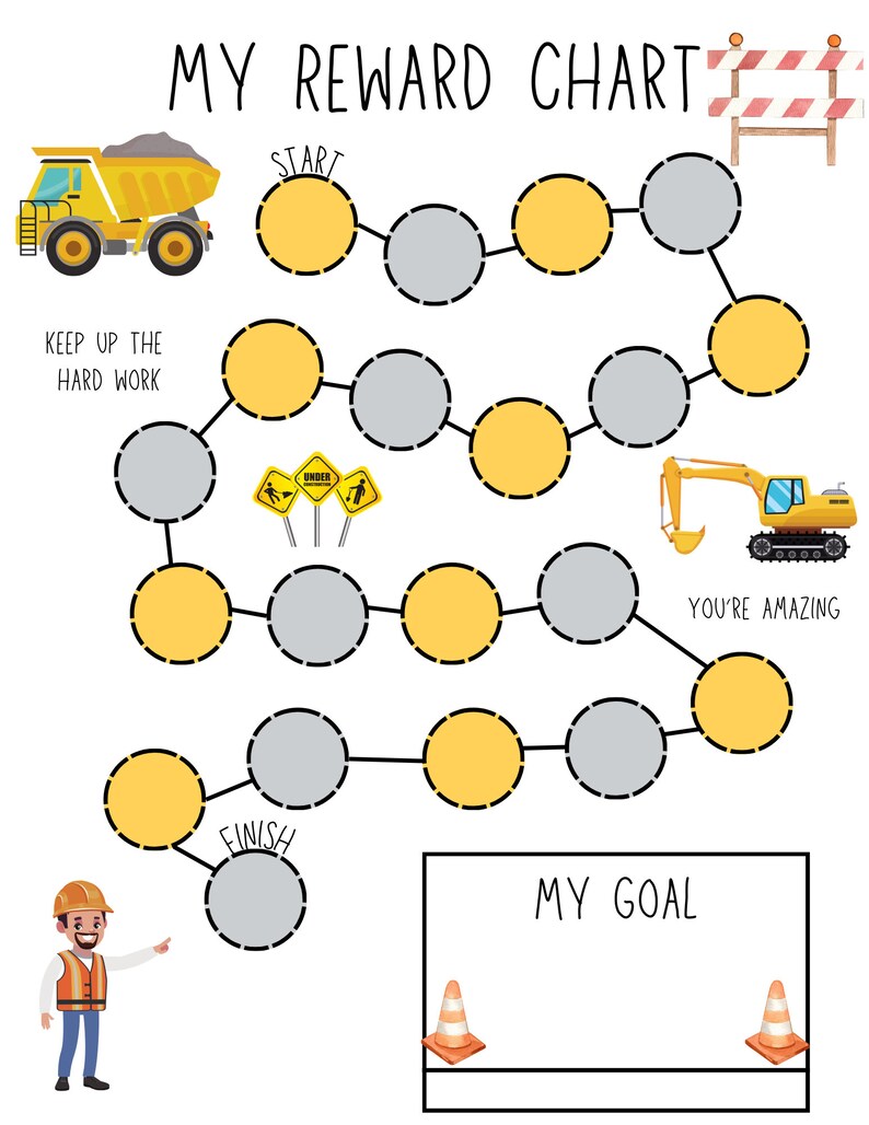 Chore Chart Motivational Chart for Kids Reward Chart for Boys Behavior ...