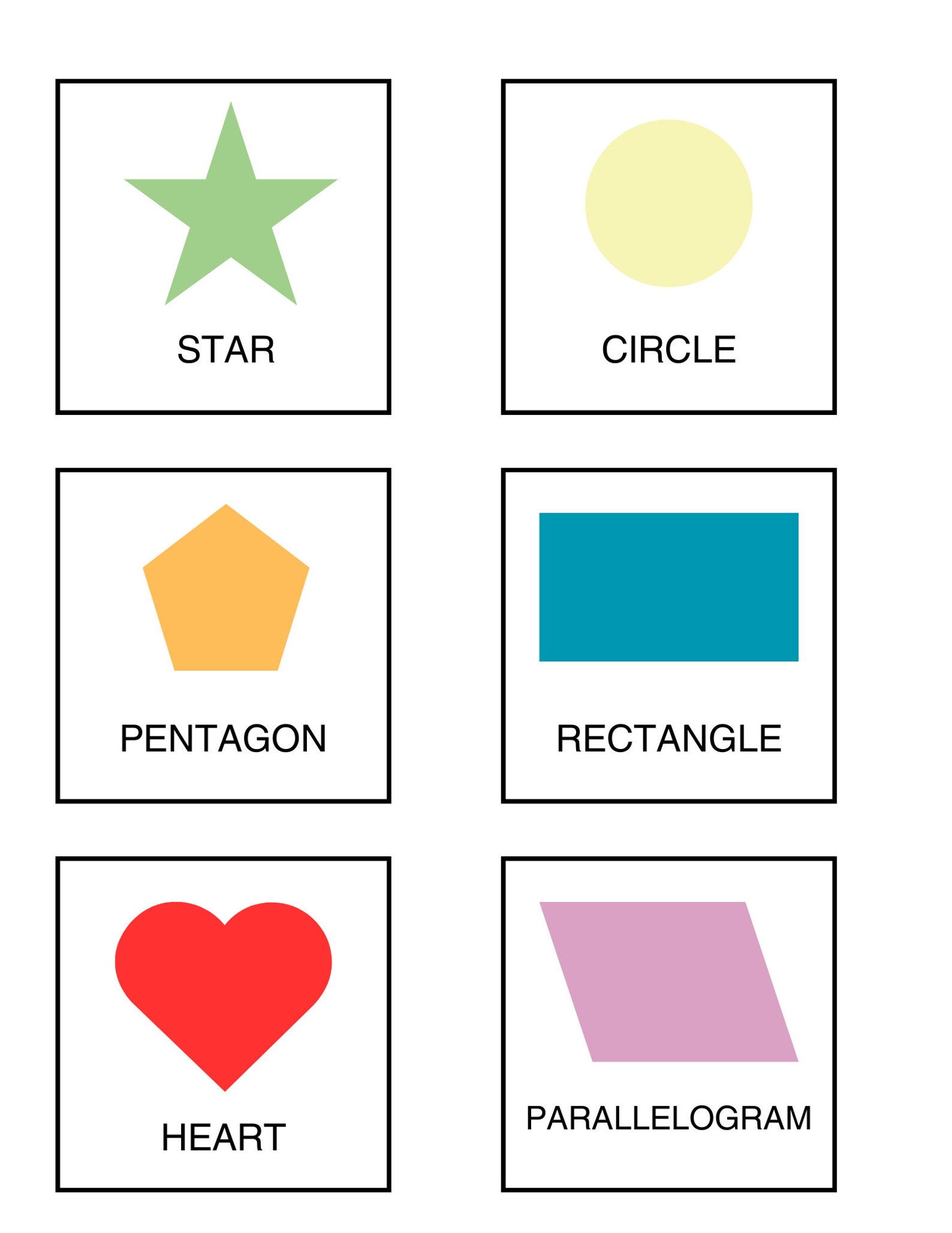 Shape Cards, Elementary Shape Matching, 2-D Shape Center Activity ...