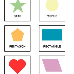 Shape Cards, Elementary Shape Matching, 2-D Shape Center Activity ...