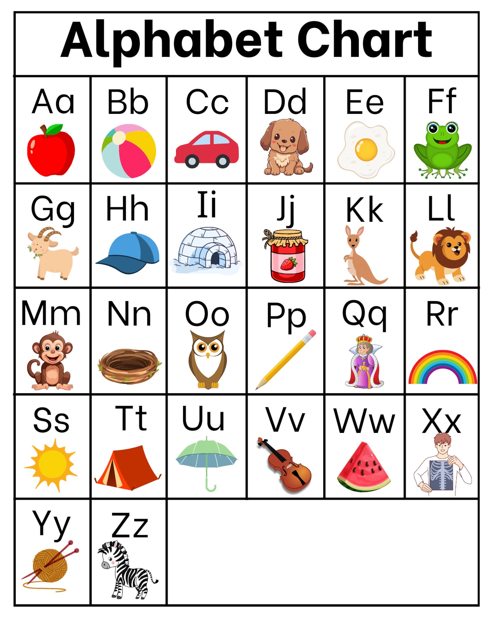 Alphabet Chart Phonics Chart Letter Sound Activity Montessori Alphabet ...