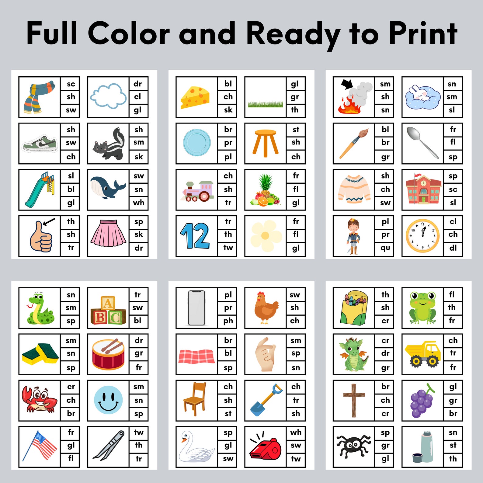 Blends and Digraphs Chart: Montessori Alphabet Learning - Etsy
