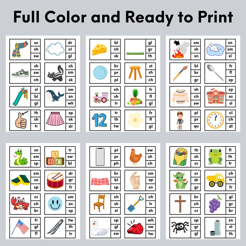 Blends and Digraphs Chart: Montessori Alphabet Learning - Etsy