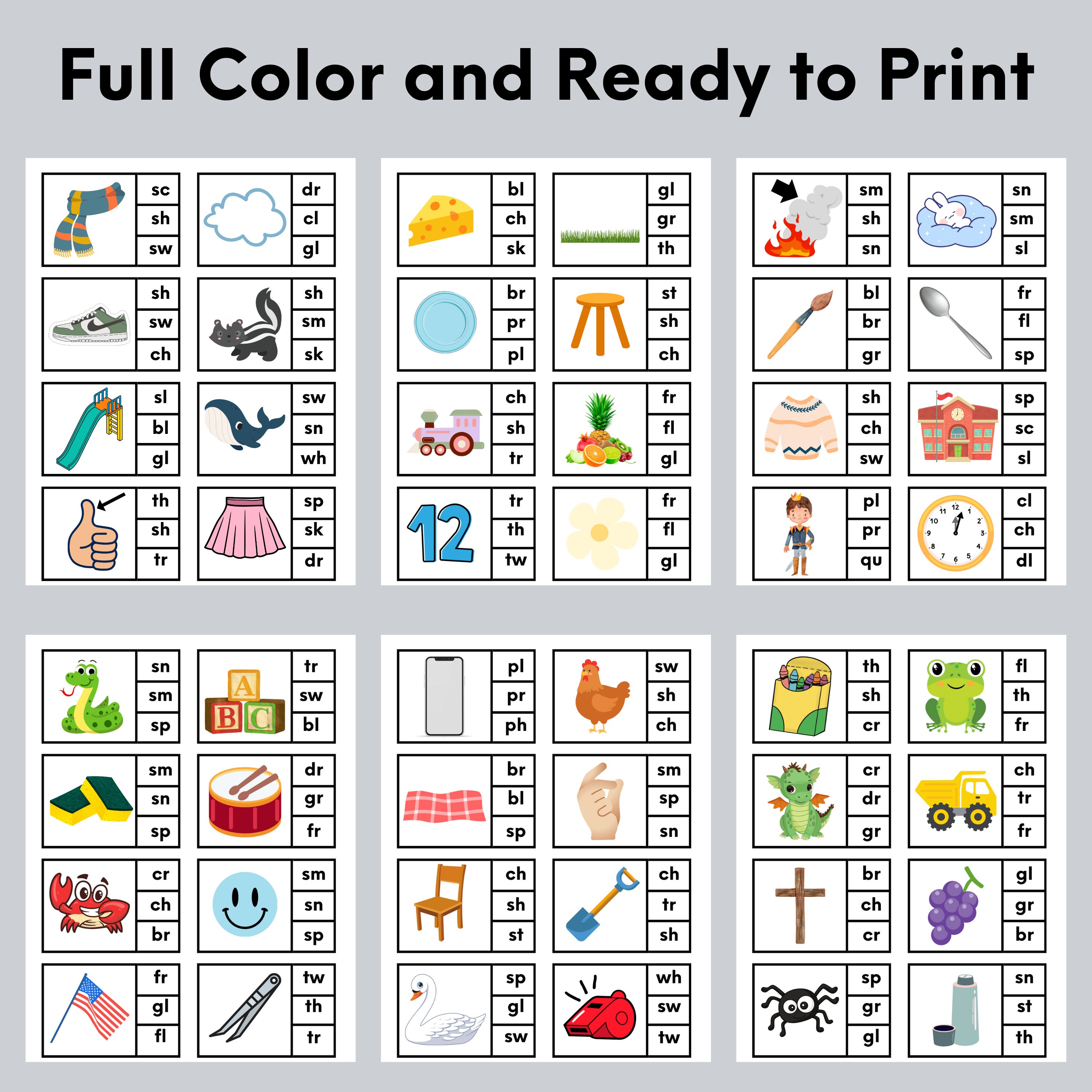 Blends and Digraphs Chart: Montessori Alphabet Learning - Etsy