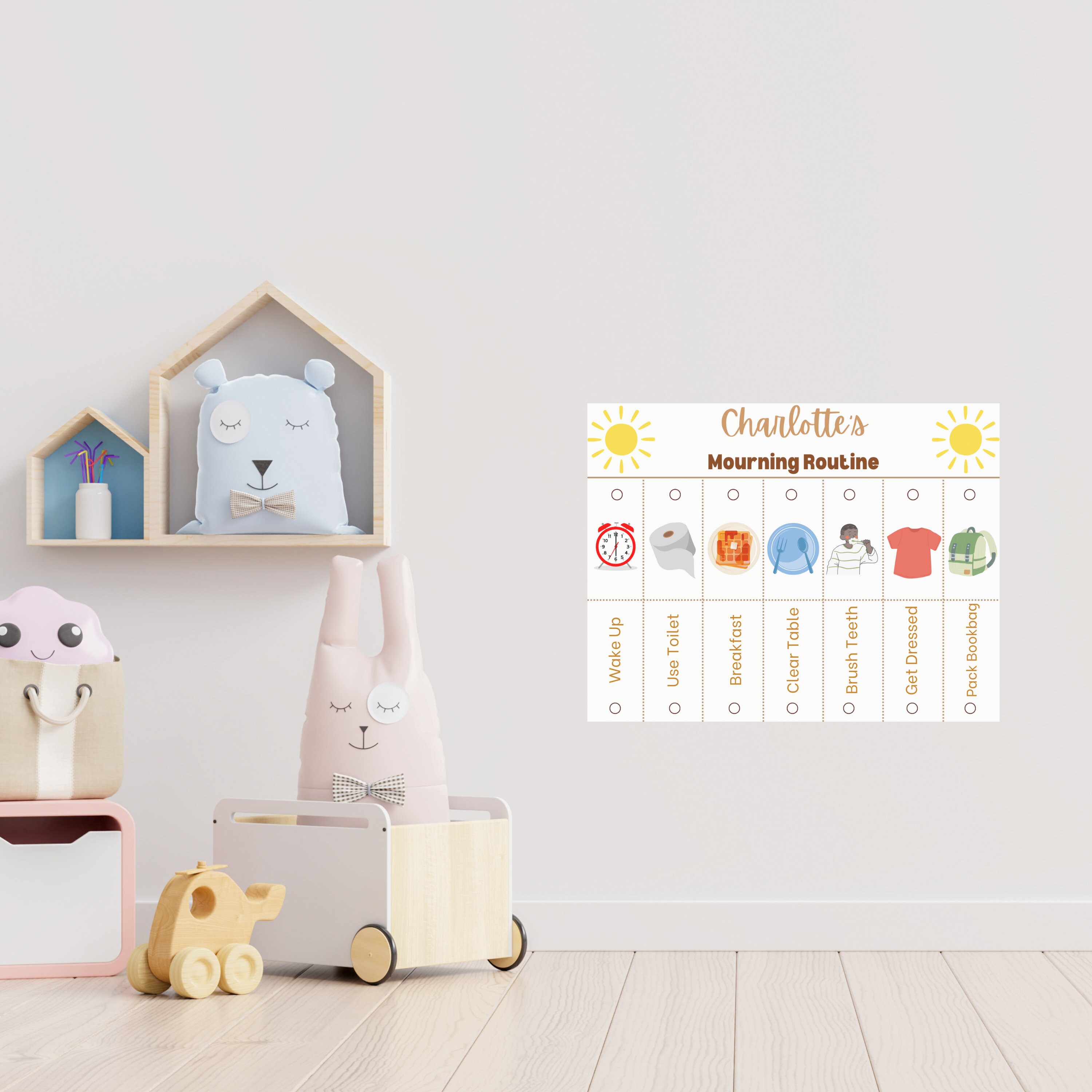 EDITABLE Morning and Evening Routine Chart, Visual Schedule ...