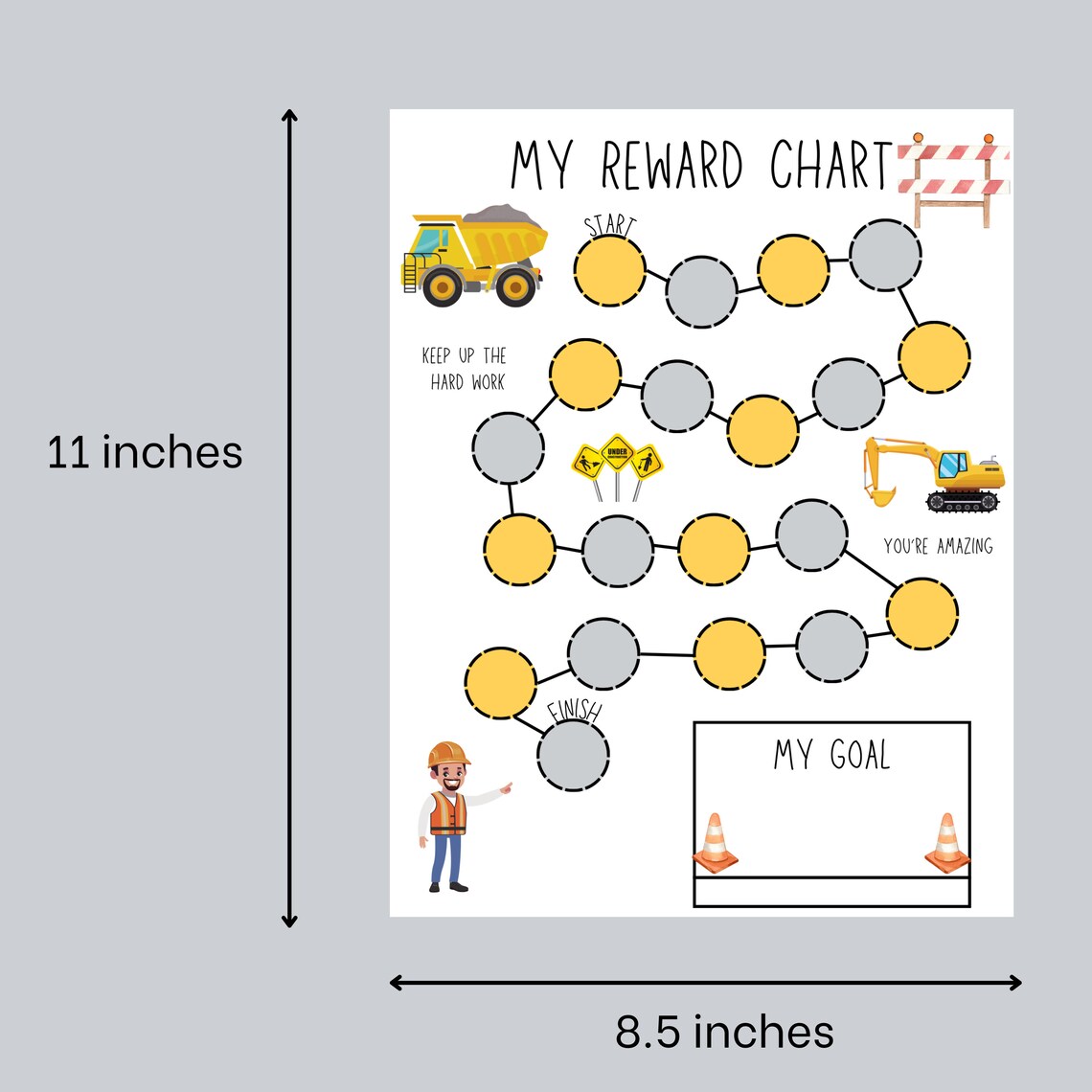 Motivational Chart, Reward Chart for Boys, Visual Reward Chart for Kids ...