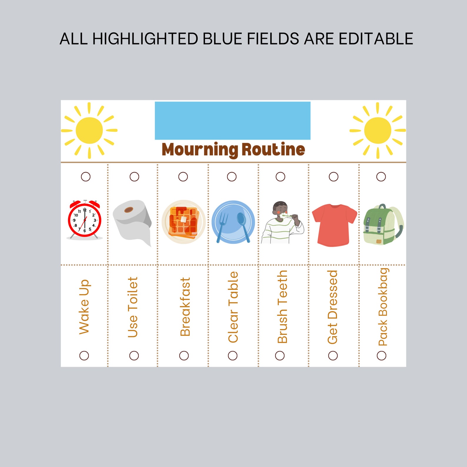 EDITABLE Morning and Evening Routine Chart, Visual Schedule ...