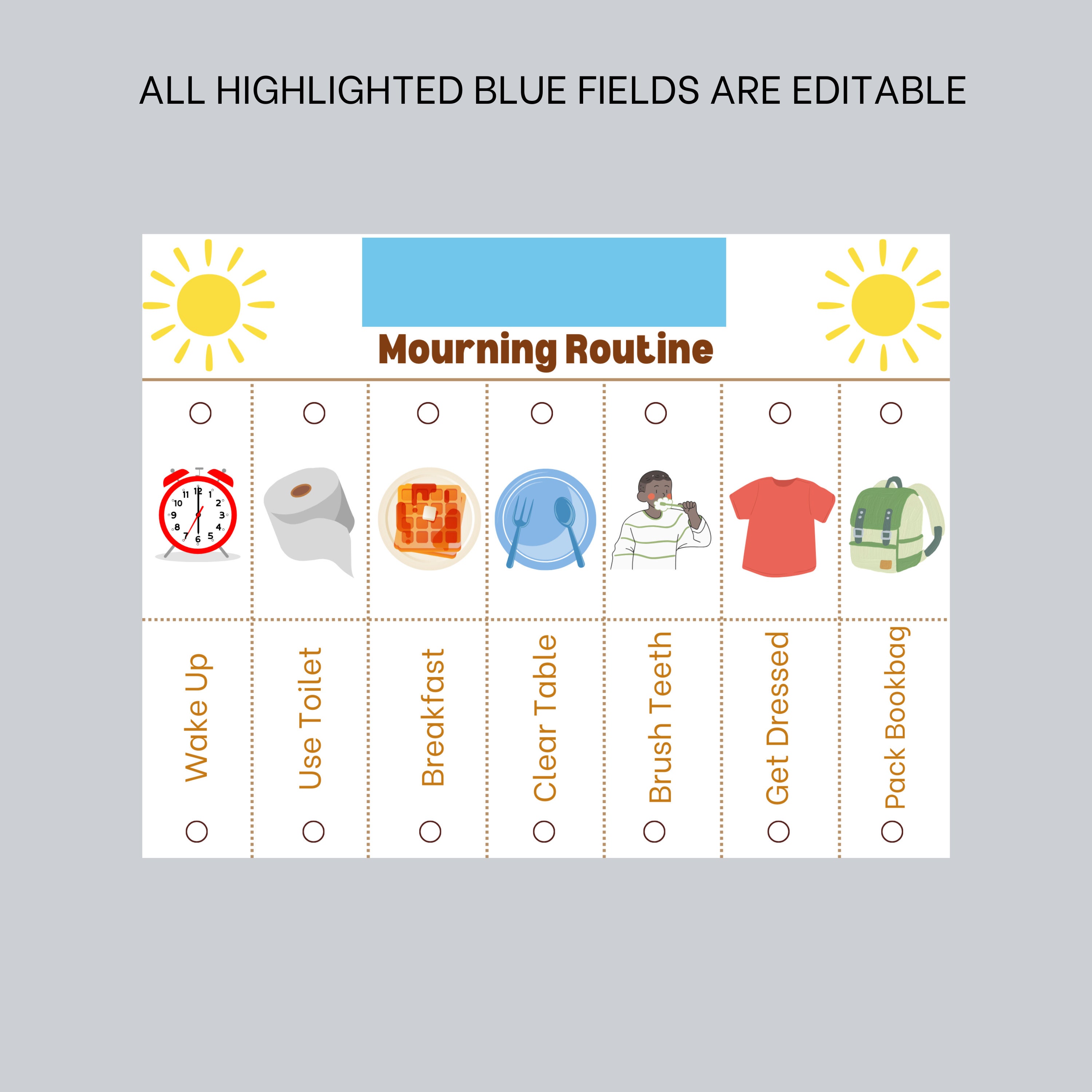 EDITABLE Morning and Evening Routine Chart, Visual Schedule ...
