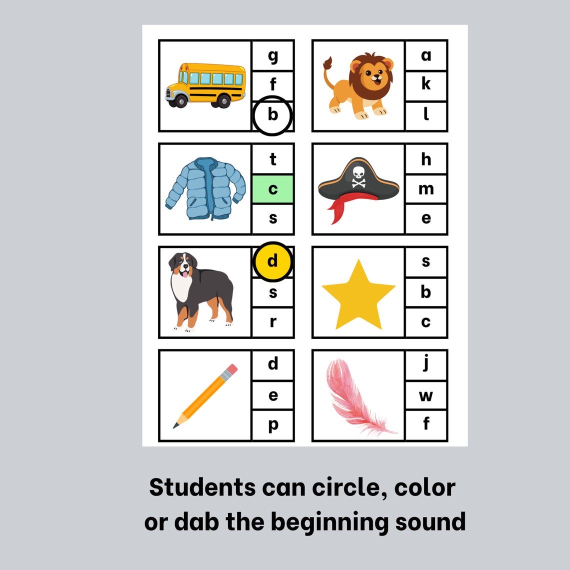 Beginning Letter Sounds Elementary Phonics Beginning Sounds Activity ...