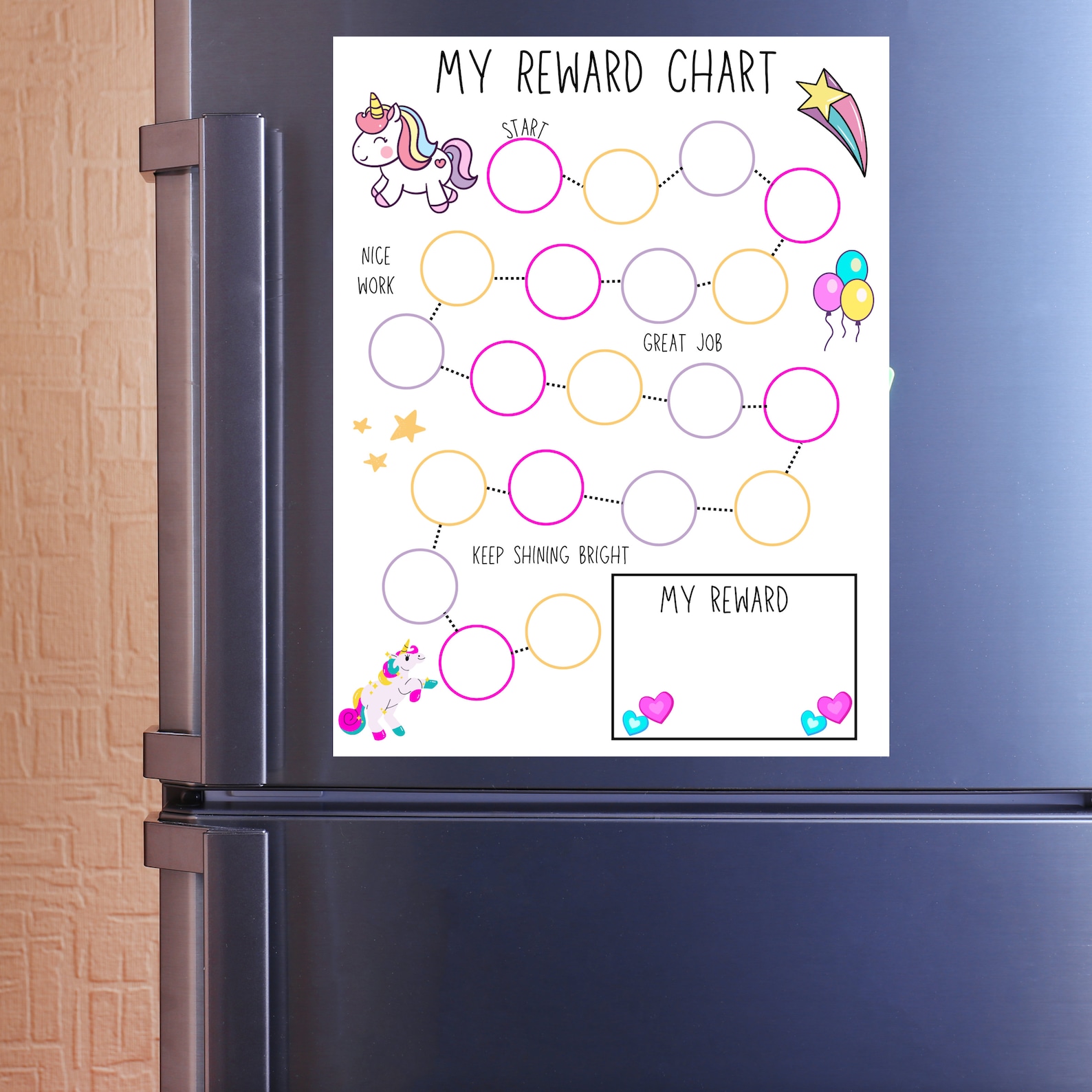 Unicorn Reward Chart, Reward Chart for Girls, Motivation Chart, Kids ...