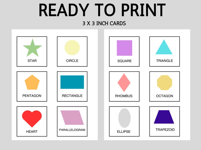 Shape Cards, Elementary Shape Matching, 2-D Shape Center Activity ...
