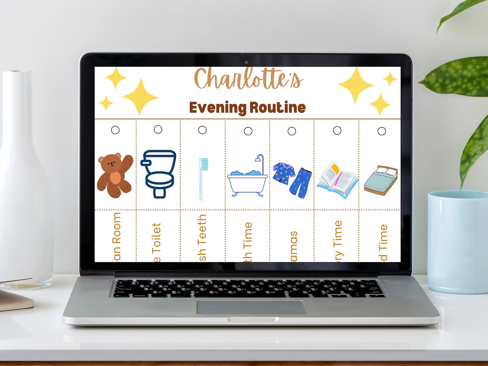 EDITABLE Morning and Evening Routine Chart, Visual Schedule ...