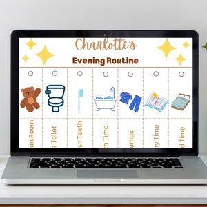 EDITABLE Morning and Evening Routine Chart, Visual Schedule ...