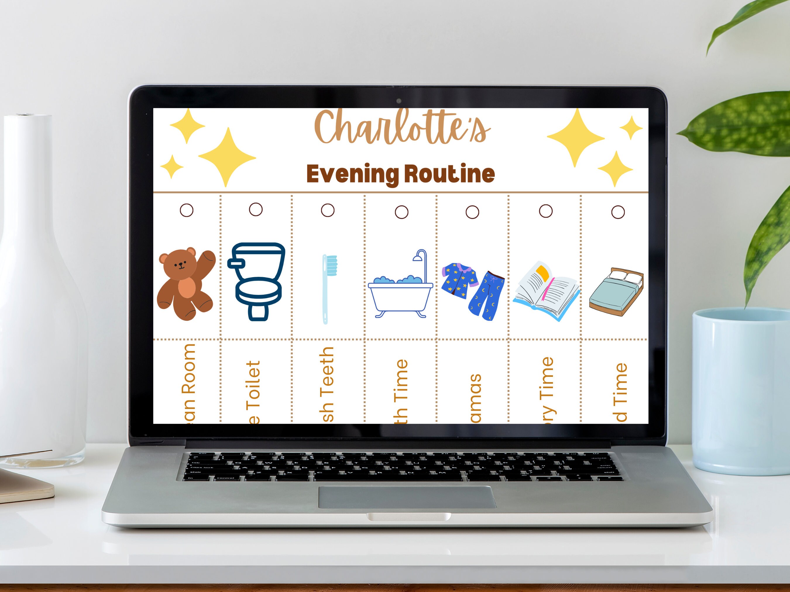 EDITABLE Morning and Evening Routine Chart, Visual Schedule ...