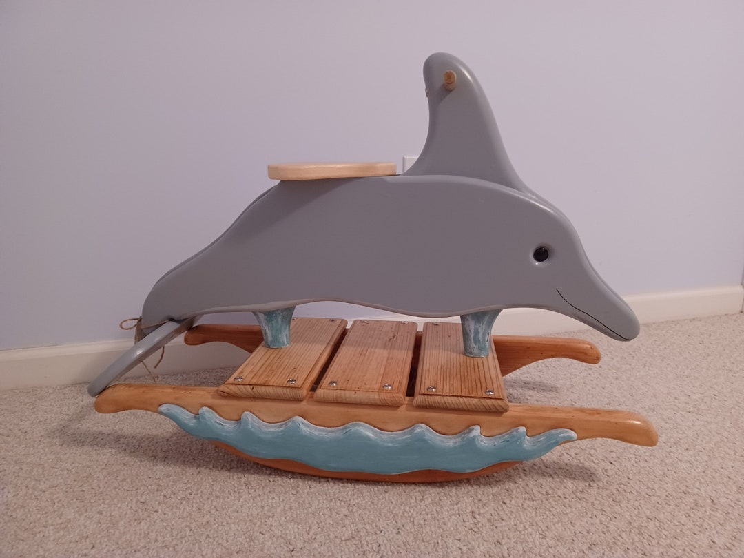 Wooden Ride on Rocking Dolphin - Etsy