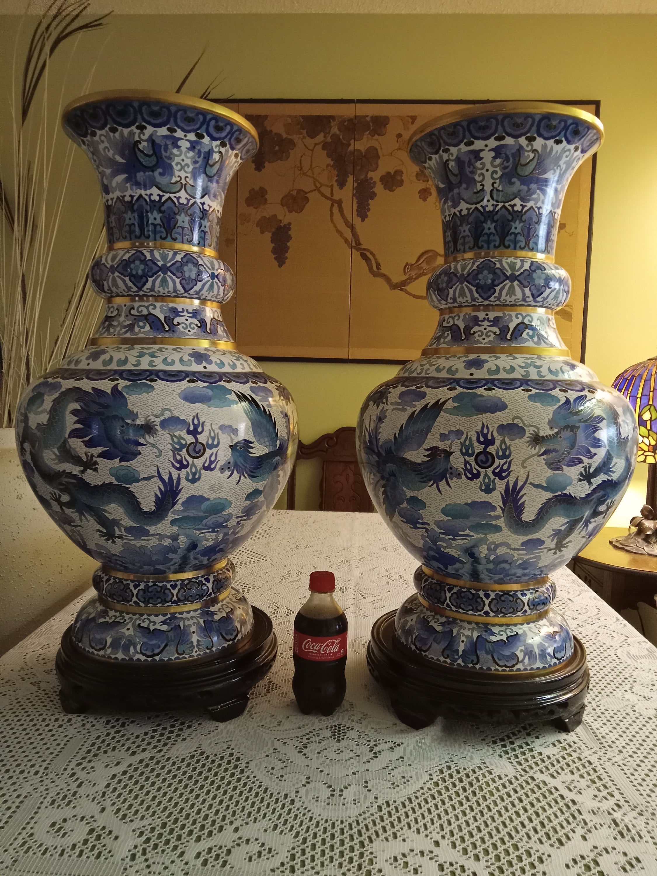 Chinese Cloisonne Vases - Exquisite Pair Fashioned After the Ming ...