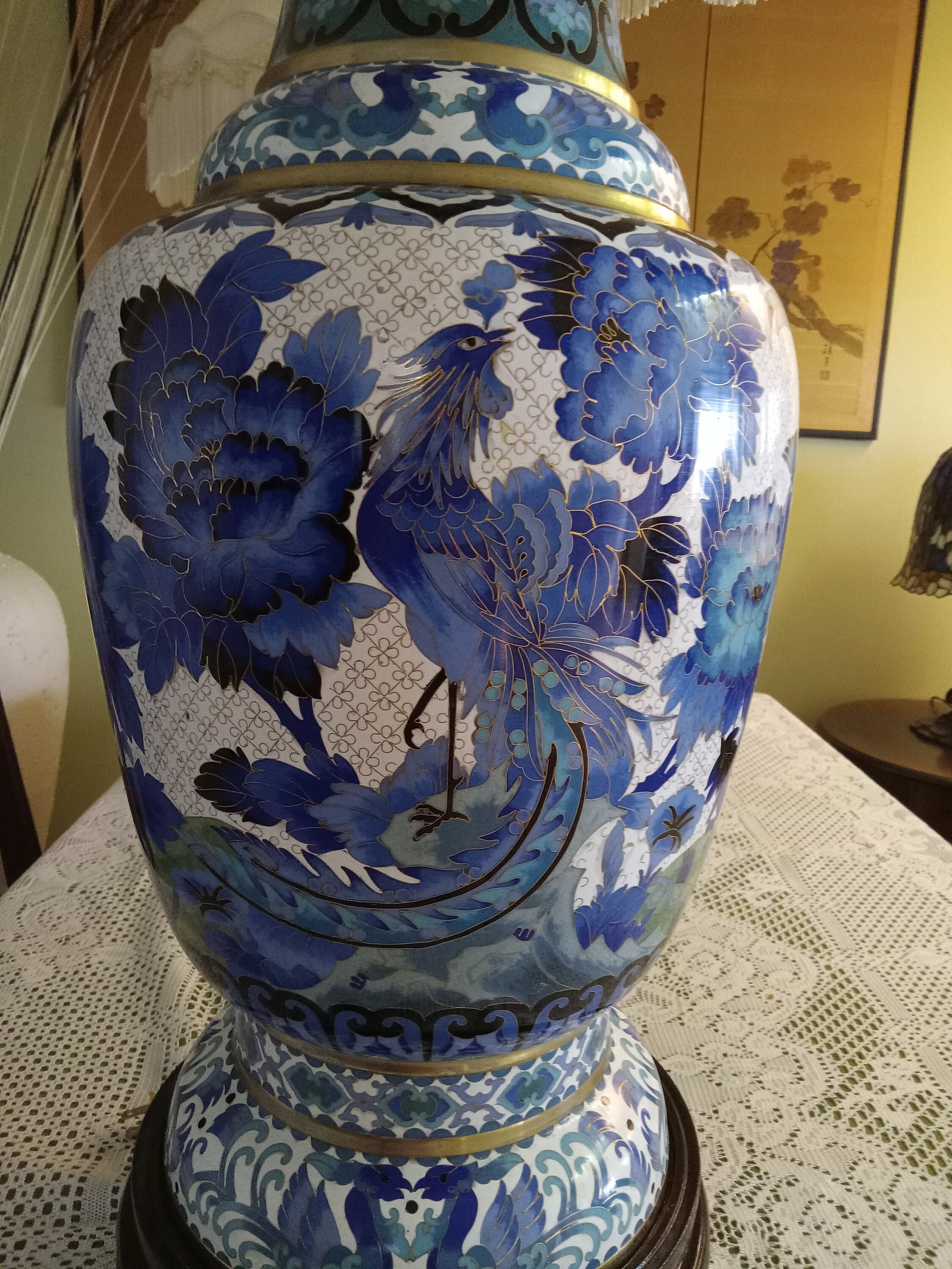 Extravagant Original Designer by "regina" Cloisonne Lamps With Original ...