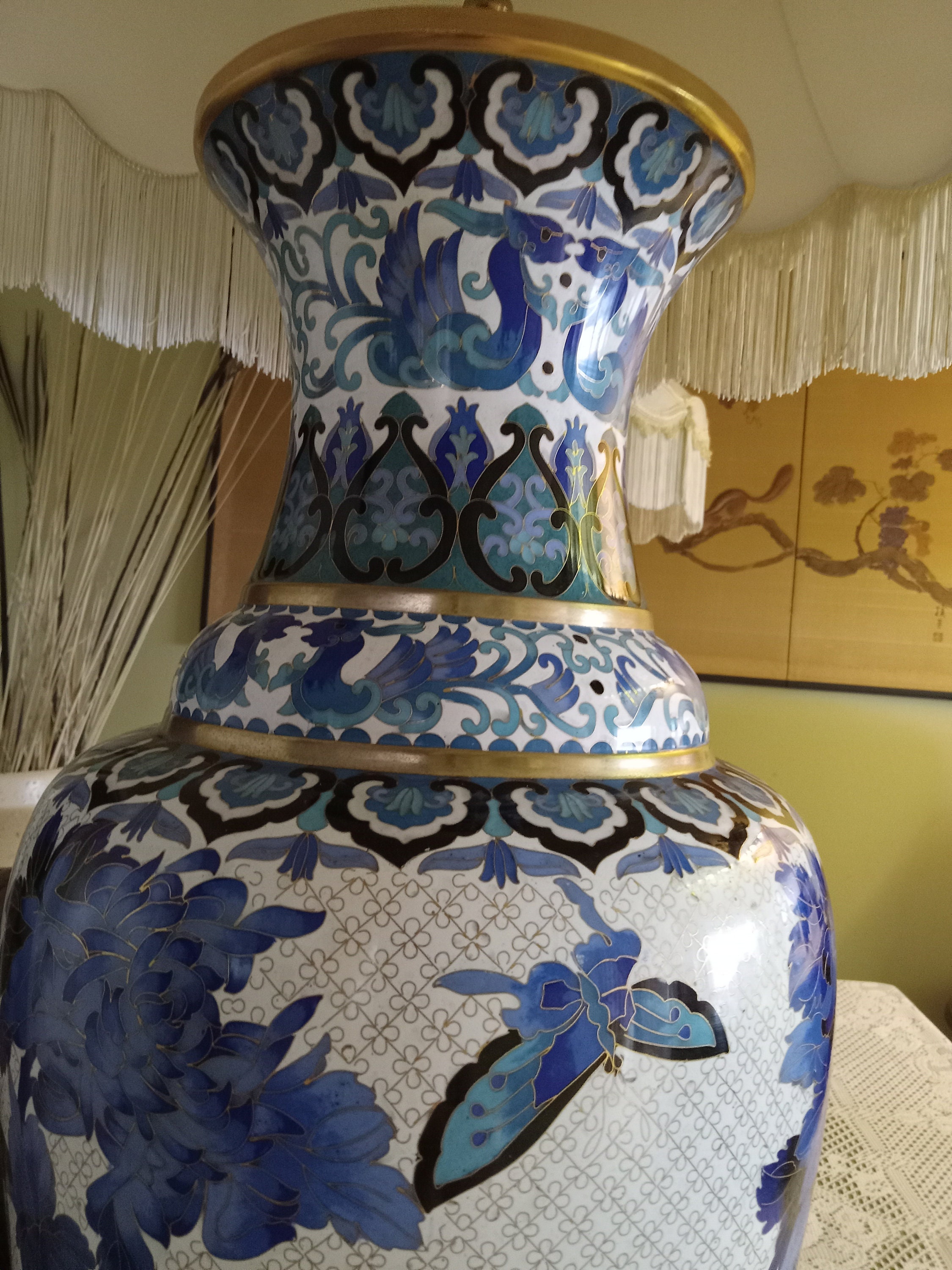 Extravagant Original Designer by "regina" Cloisonne Lamps With Original ...
