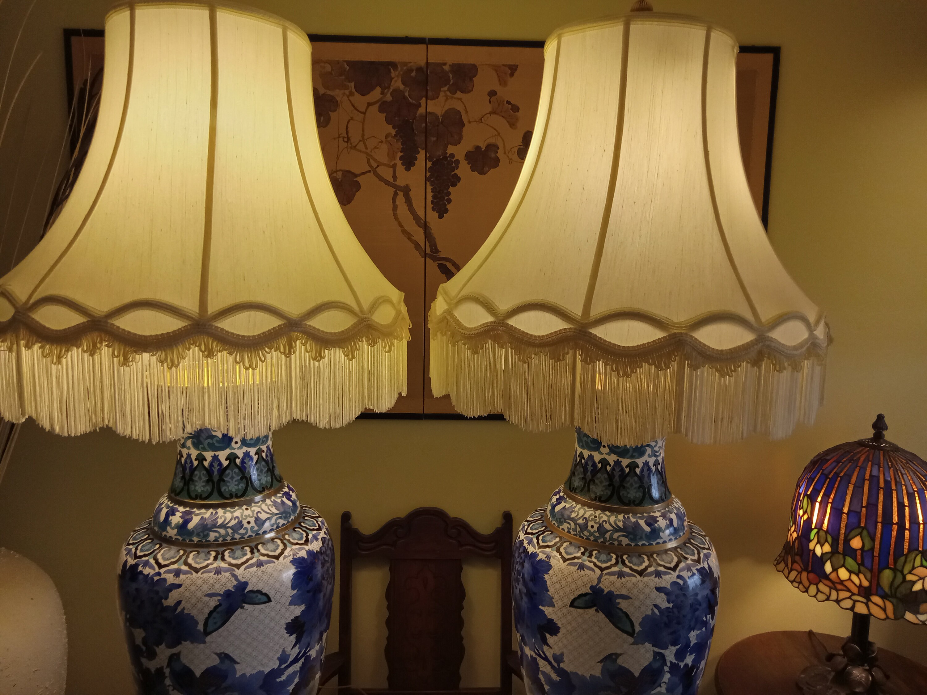 Extravagant Original Designer by "regina" Cloisonne Lamps With Original ...