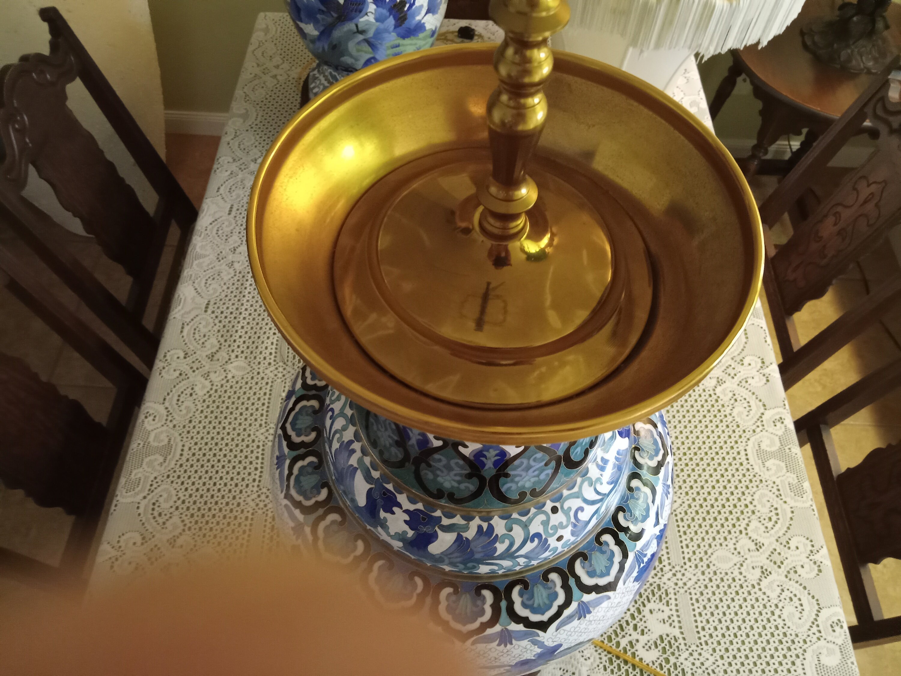 Extravagant Original Designer by "regina" Cloisonne Lamps With Original ...