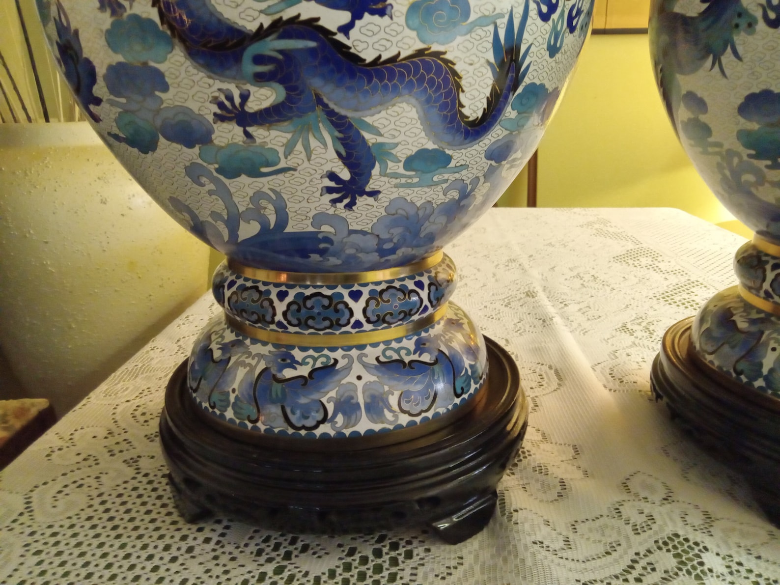 Chinese Cloisonne Vases - Exquisite Pair Fashioned After the Ming ...