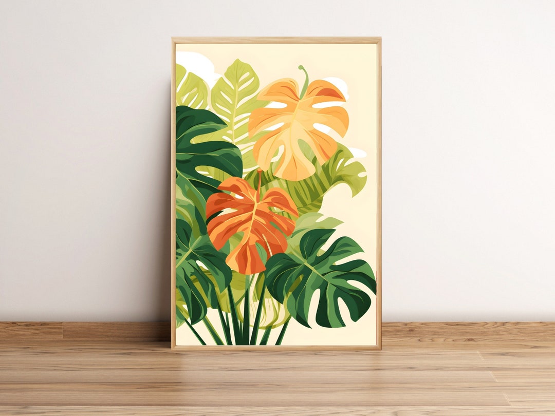 Monstera Art Print, Monstera Plant Poster, Monstera Deliciosa,monstera ...