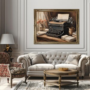 Vintage Old Typewriter Machine Art Print, Antique Typewriter Machine ...