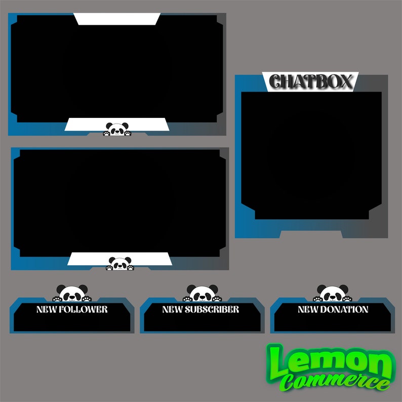 Panda Paradise: Adorable Streaming Overlays & Social Buttons Pack for ...