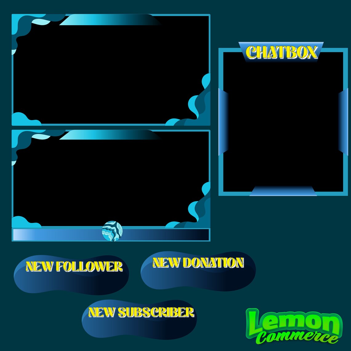 Animated Space Stream Overlay Twitch! Twitch Overlays, Camera, Panels ...