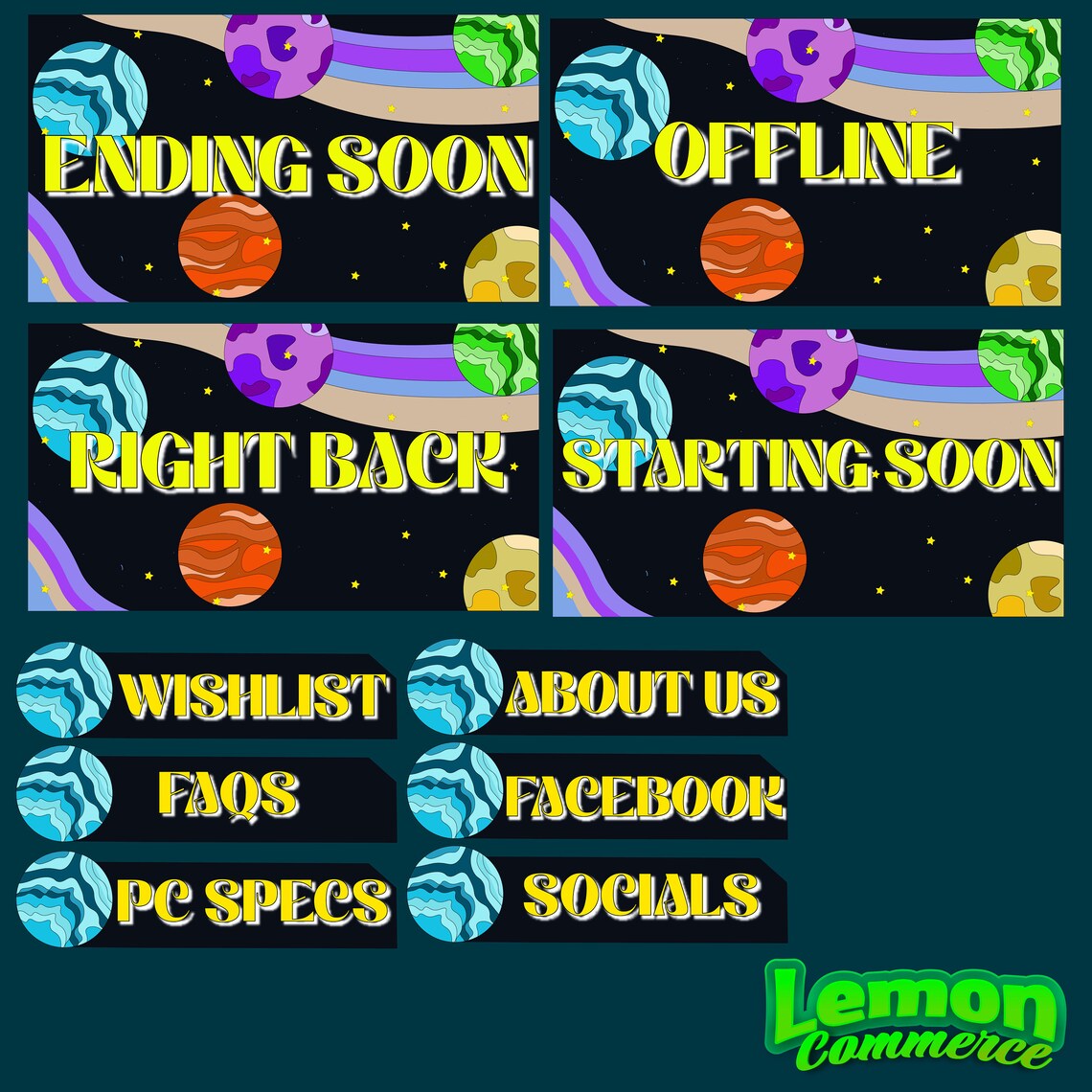 Animated Space Stream Overlay Twitch! Twitch Overlays, Camera, Panels ...