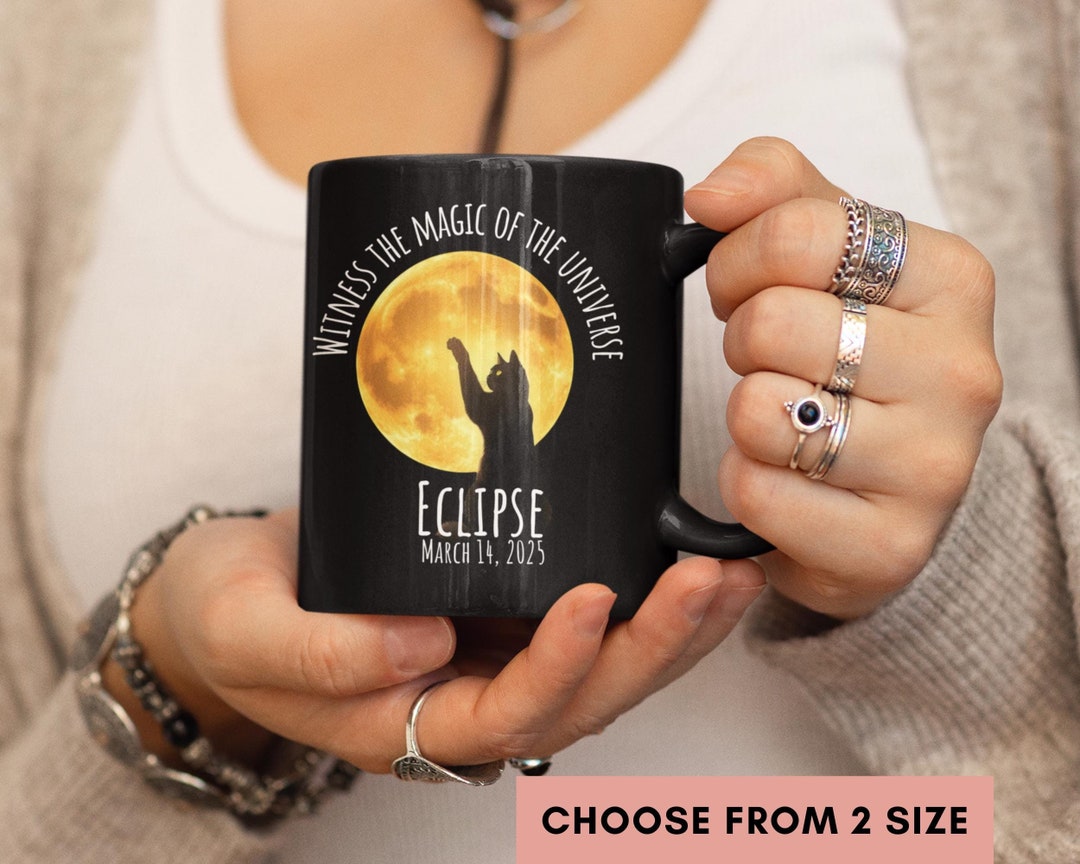 Custom Cat Eclipse Mug, Total Lunar Eclipse Cup, Lunar Eclipse 2025 Mug ...