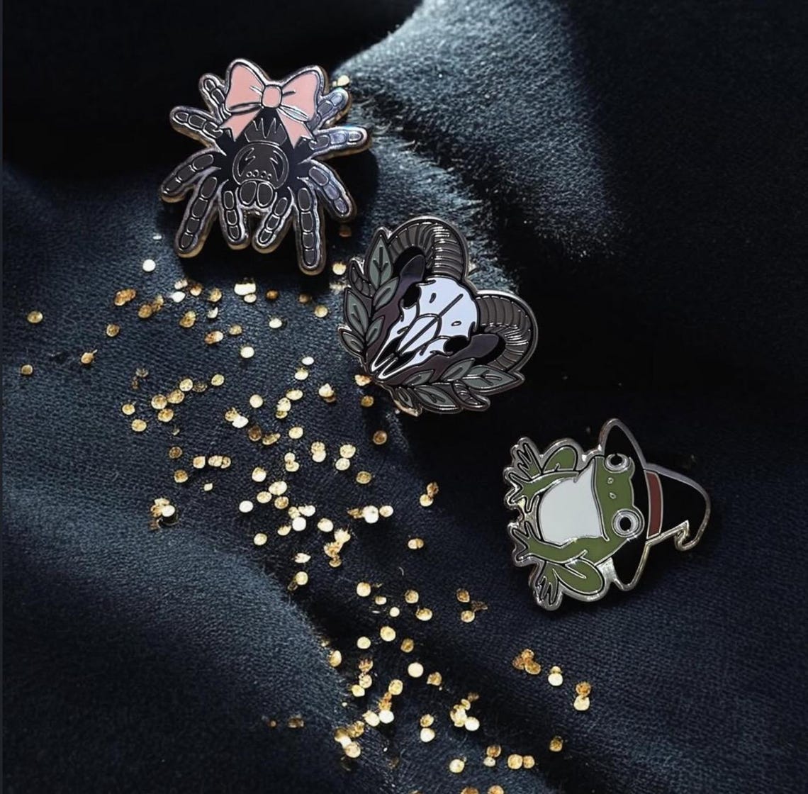 Cute Tarantula Enamel Pin | Creepy Cute Spider Brooch | Gothic Gift for ...