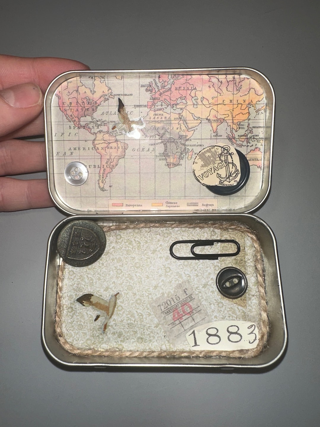 Trinket Box From Recycled Altoids Tin/ Vintage Voyage - Etsy