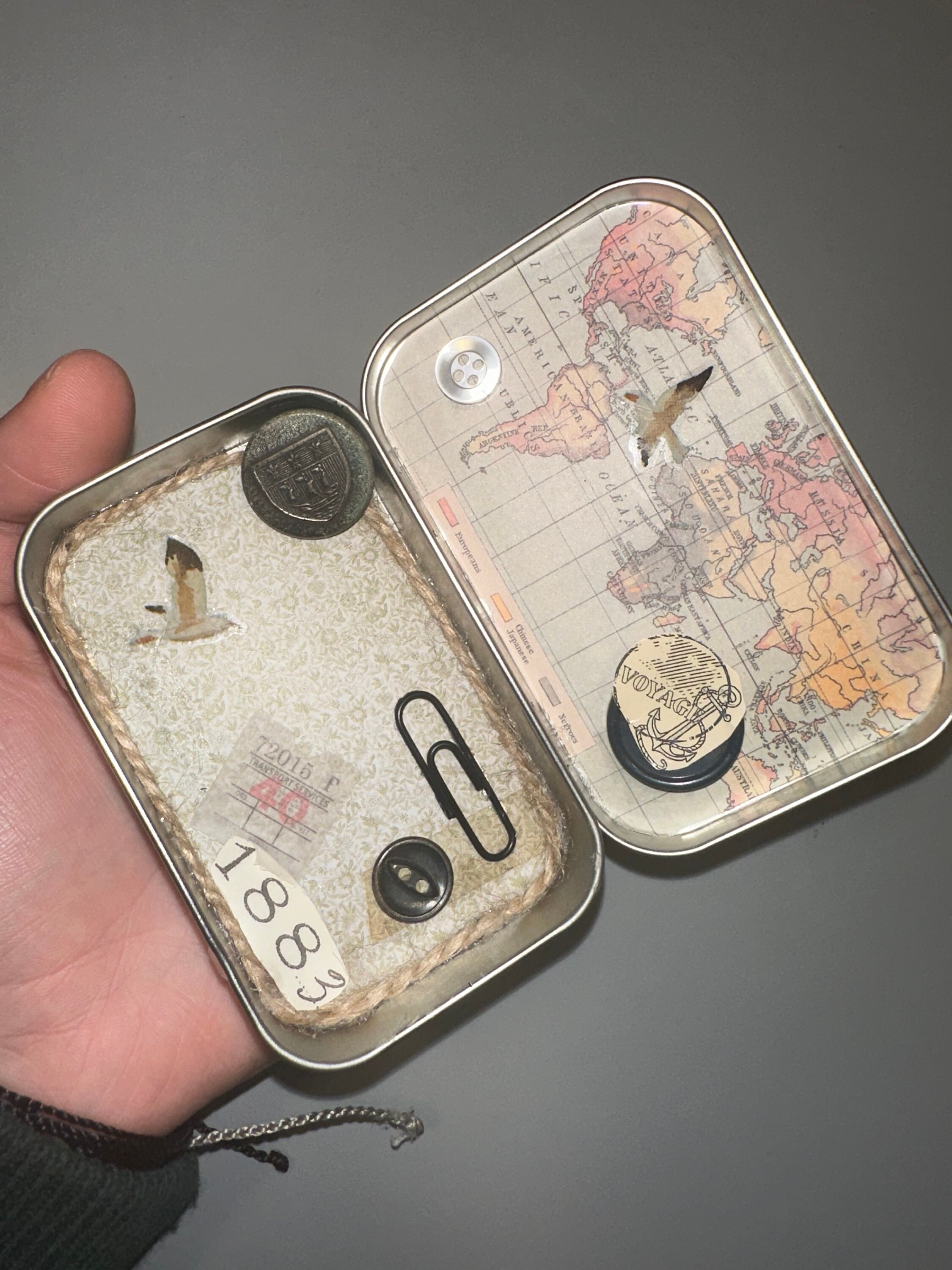 Trinket Box From Recycled Altoids Tin/ Vintage Voyage - Etsy