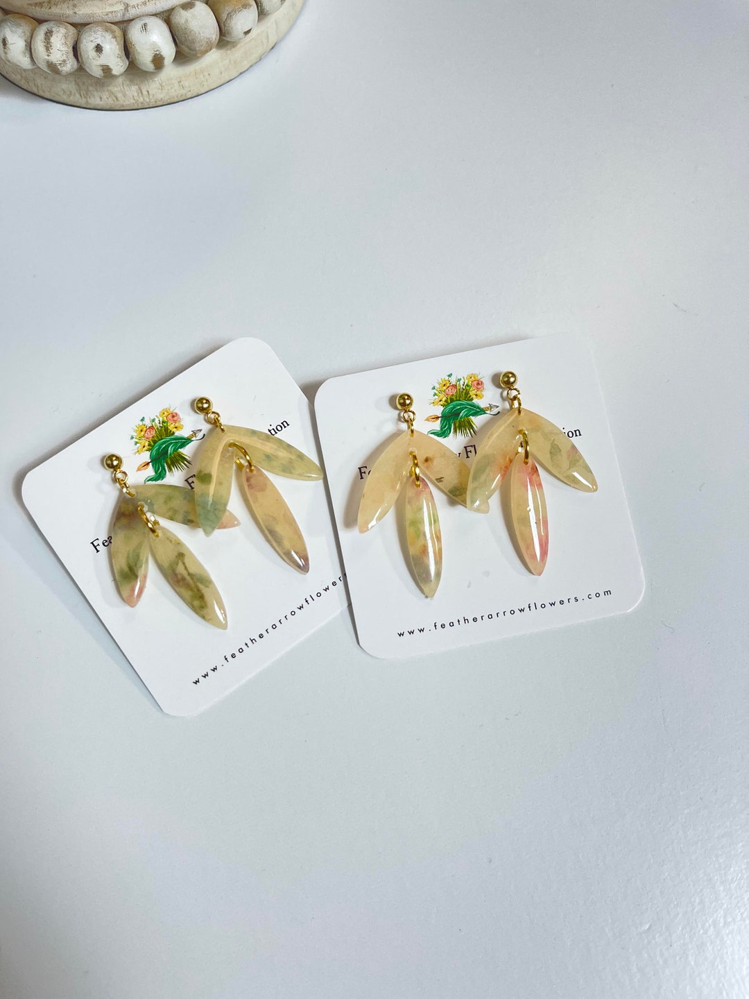 Sheer Wildflowers Style Mini Jolene Polymer Clay Clay Earrings Dangle ...