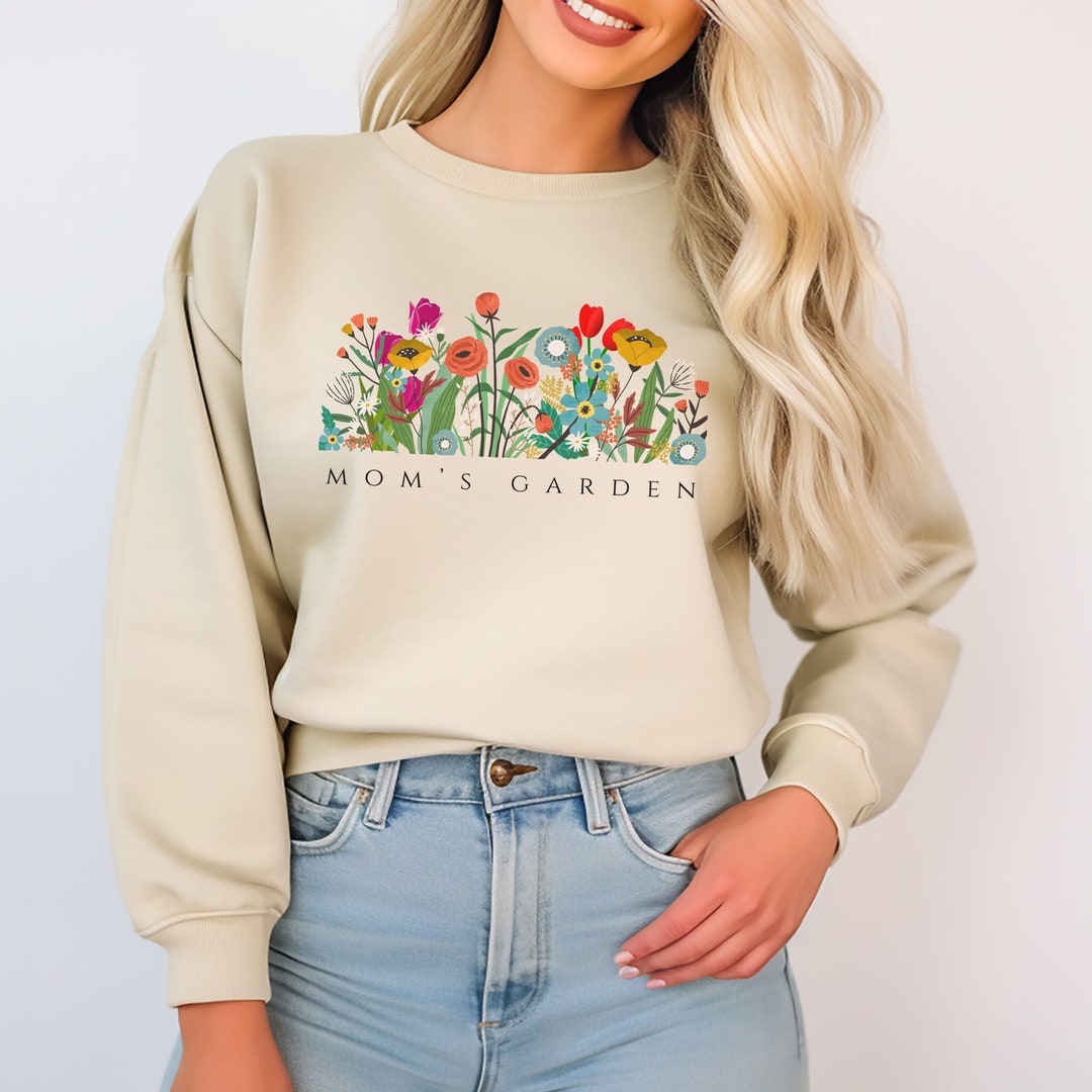 Mom's Garden Birth Flower Sweater Flowers Cute Garden Wildflowers ...