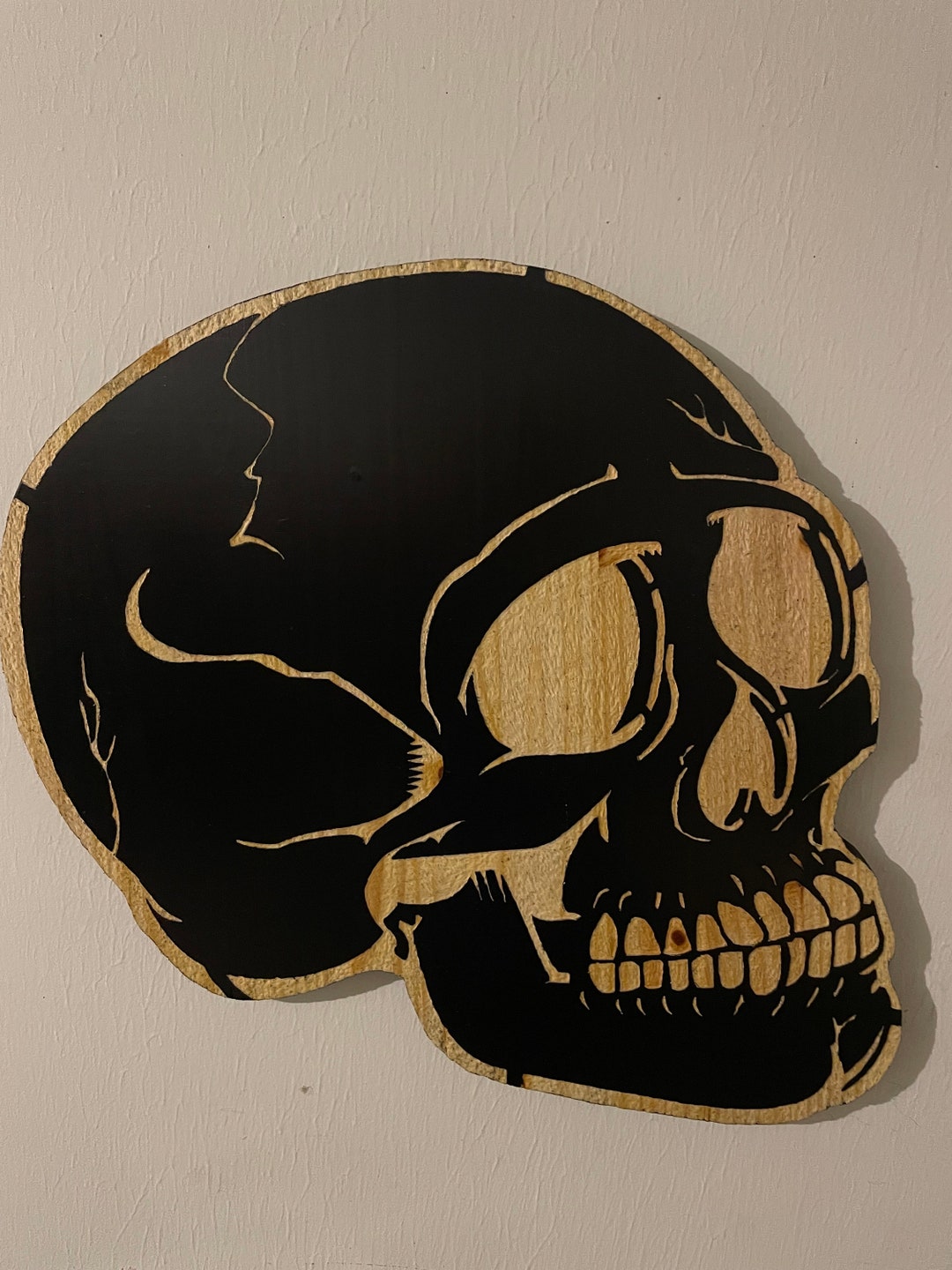 Wood Skull Wall Decor - Etsy