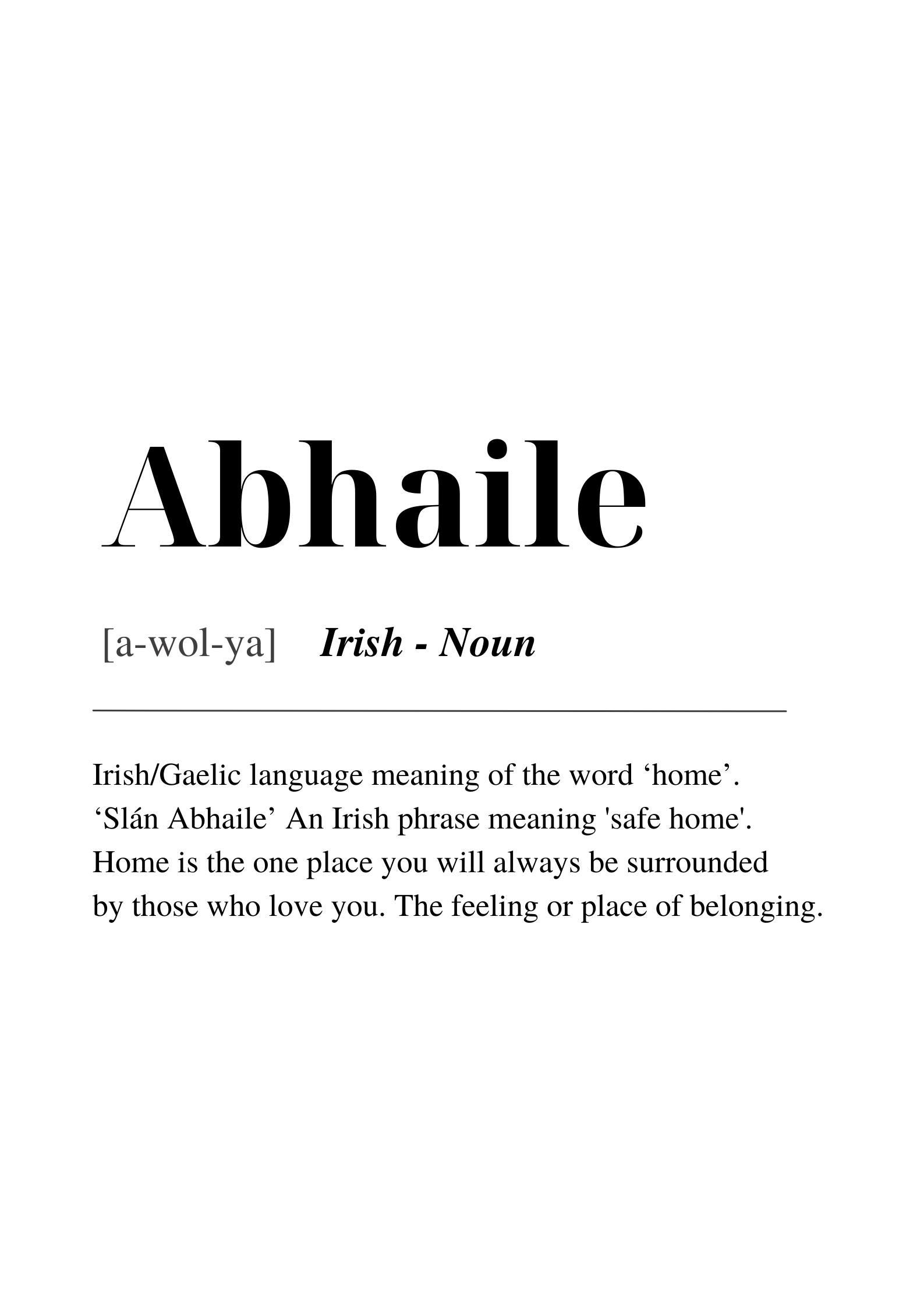 Irish Print - "abhaile" | Wall Art | Digital Download | Irish Saying ...