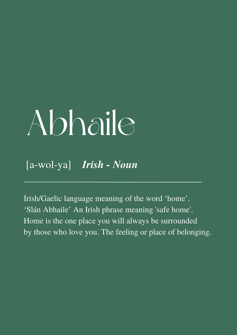 Irish Print - "abhaile" | Wall Art | Digital Download | Irish Saying ...