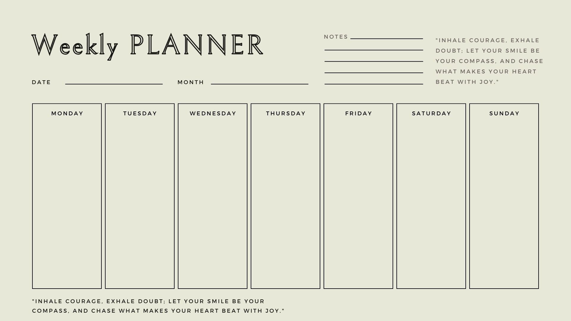 Simple Beige Weekly Planner, Printable and Ipad-friendly With ...