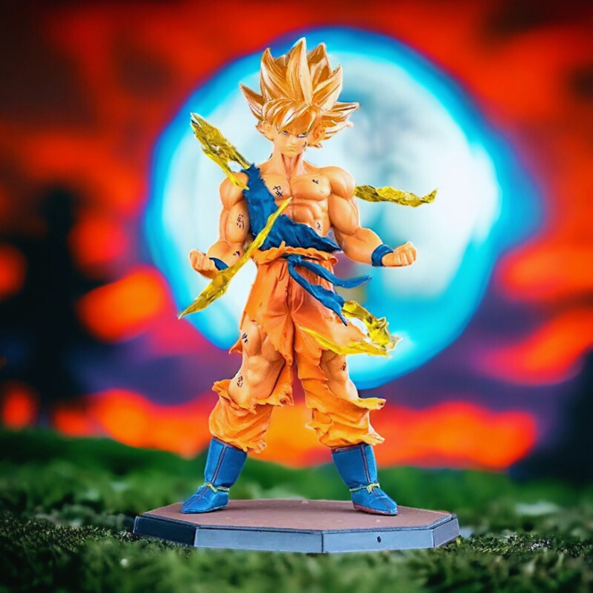 Goku Figurine Statue Dragon Ball Z PVC Goku Statue Collectible Desktop ...