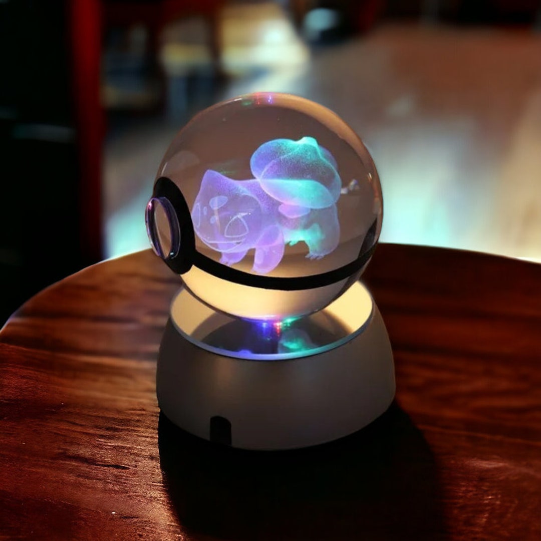 Crystal LED Pokeball Pokemone Nightlight Lightly Colorful Colored Cute ...