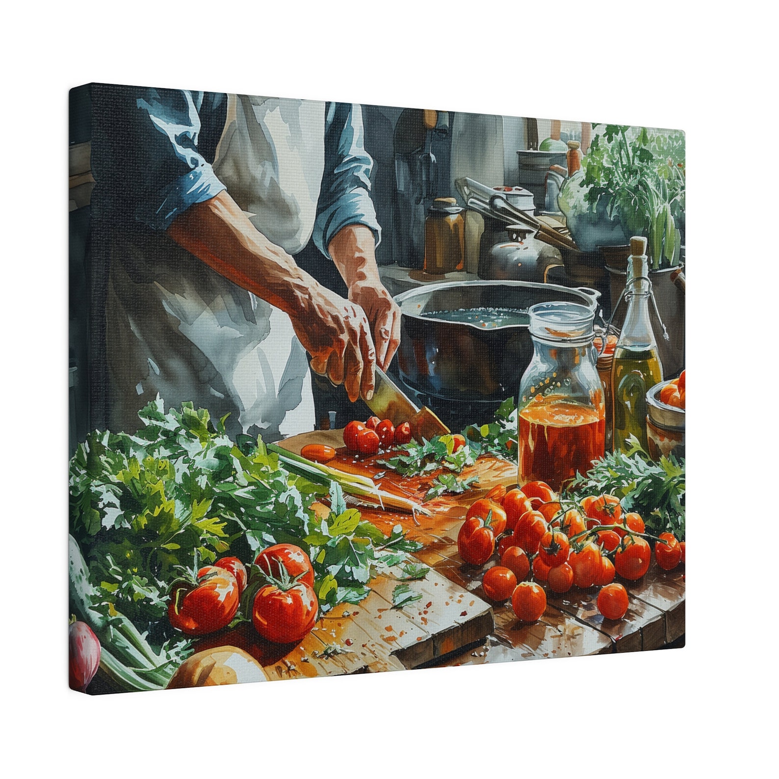 Cooking Art, Chef Art, Kitchen Art, Chopping Vegetables, Cooking ...
