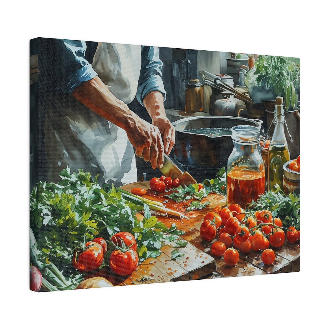 Cooking Art, Chef Art, Kitchen Art, Chopping Vegetables, Cooking ...