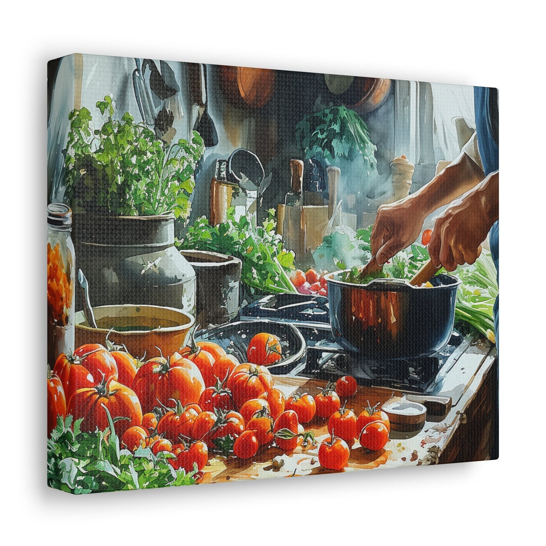 Cooking Art, Chef Art, Kitchen Art, Vegetables, Food, Stew - Etsy