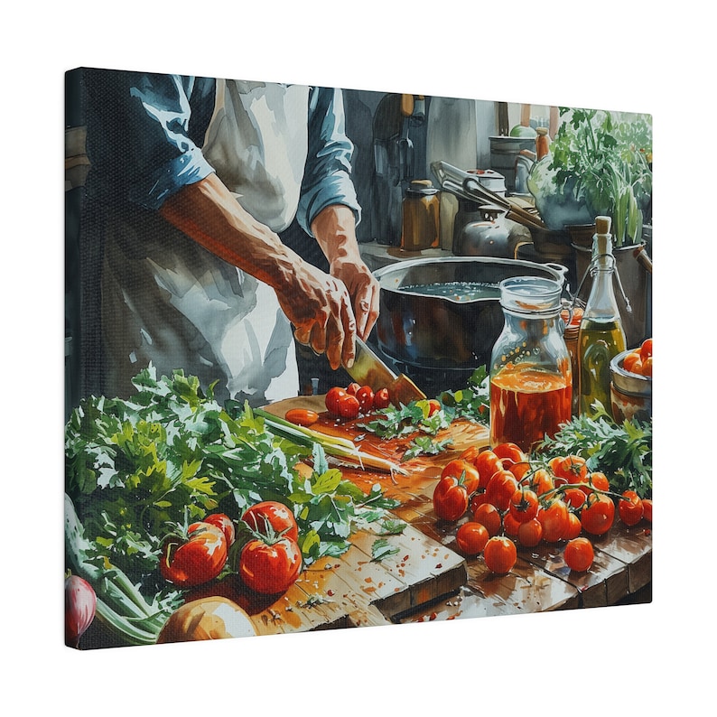 Cooking Art, Chef Art, Kitchen Art, Chopping Vegetables, Cooking ...