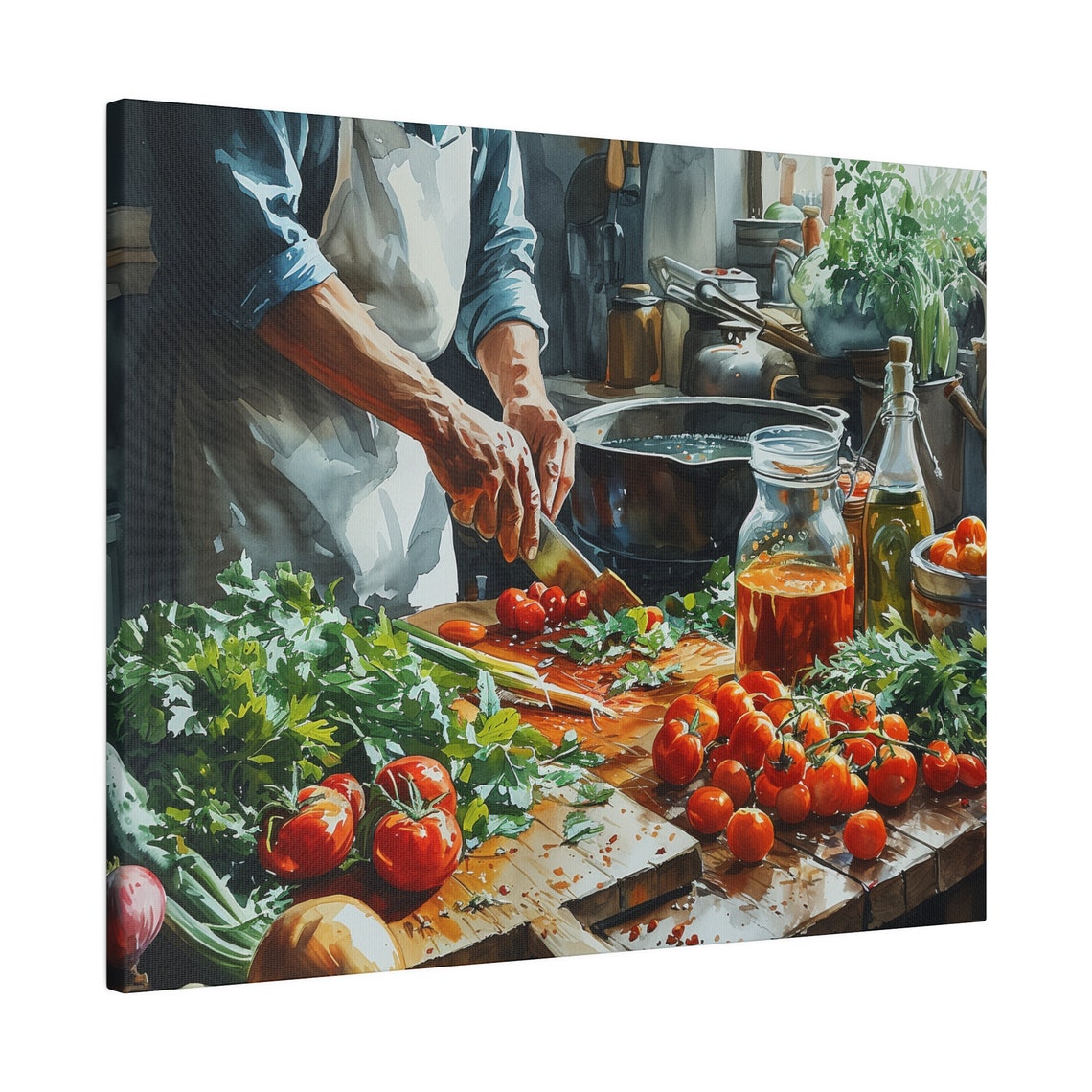 Cooking Art, Chef Art, Kitchen Art, Chopping Vegetables, Cooking ...