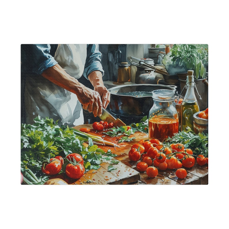 Cooking Art, Chef Art, Kitchen Art, Chopping Vegetables, Cooking ...