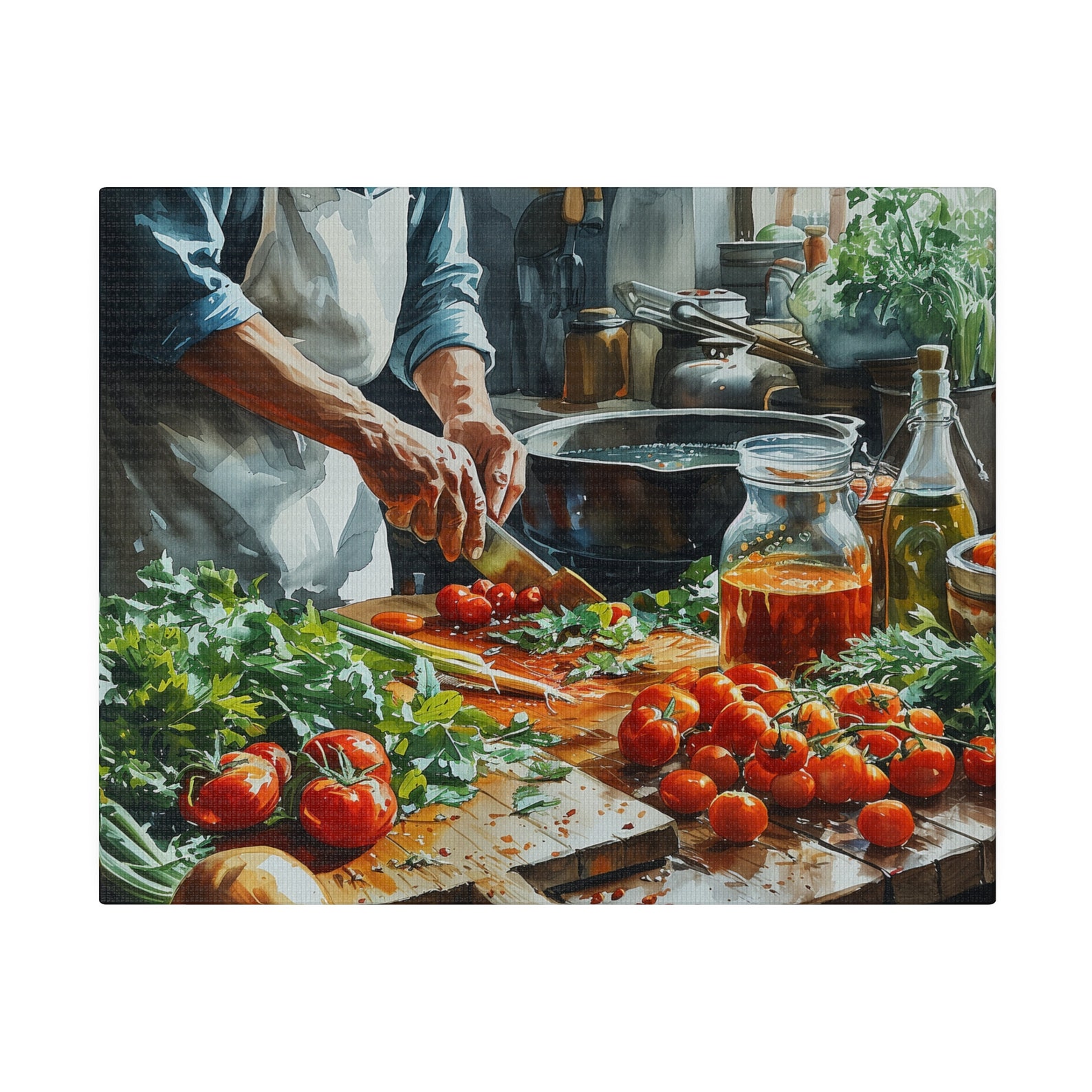 Cooking Art, Chef Art, Kitchen Art, Chopping Vegetables, Cooking ...