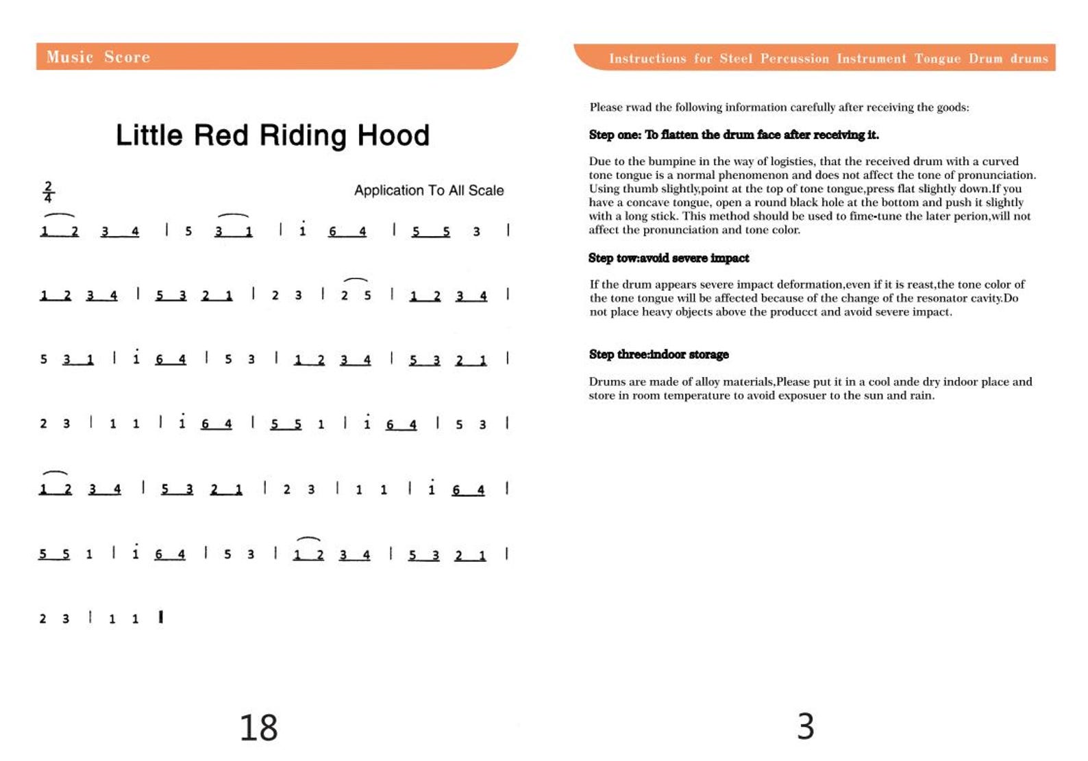 Tongue Drum Songbook: Beginner Kids Songs by Number (printable Digital ...