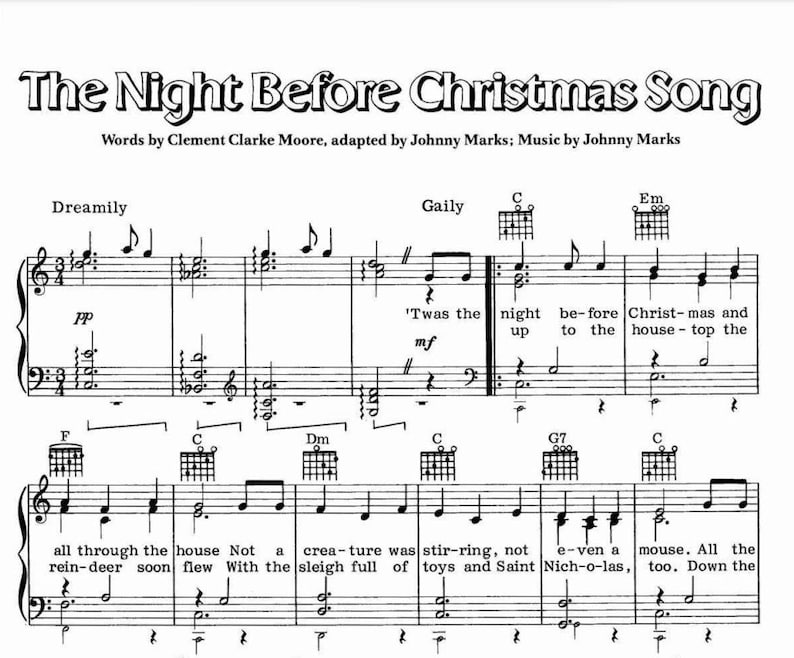 127 Christmas Piano Songs: Printable Sheet Music (PDF) - Etsy